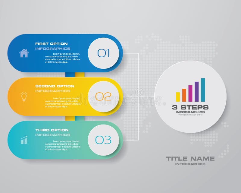 3 Steps Simple&editable Process Chart Infographics Element. Stock ...