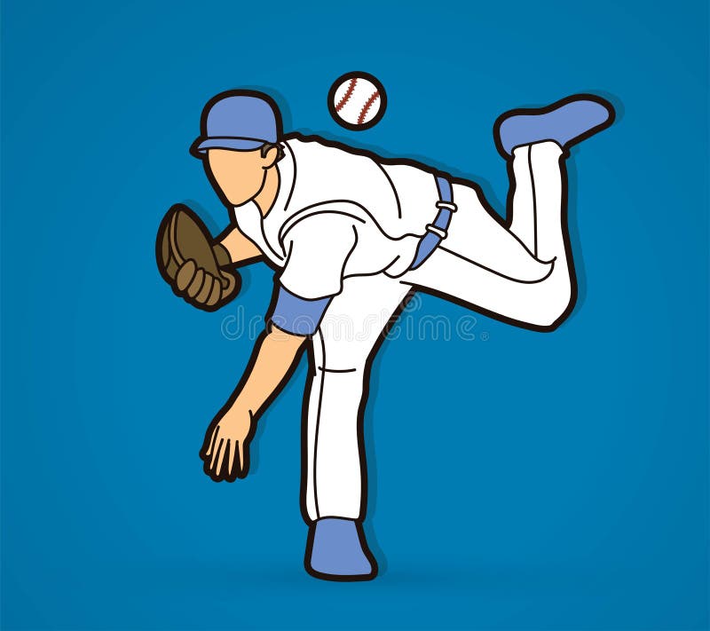 Baseball Player Action Cartoon Graphic Stock Vector - Illustration of ...