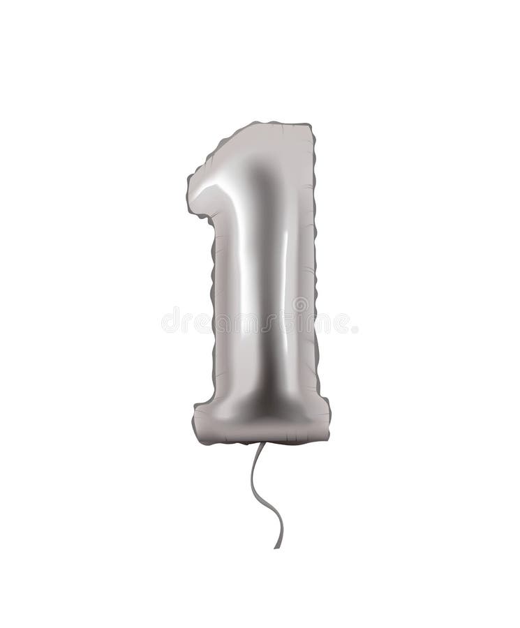 Number One Silver Foil Balloon Stock Vector - Illustration of design ...