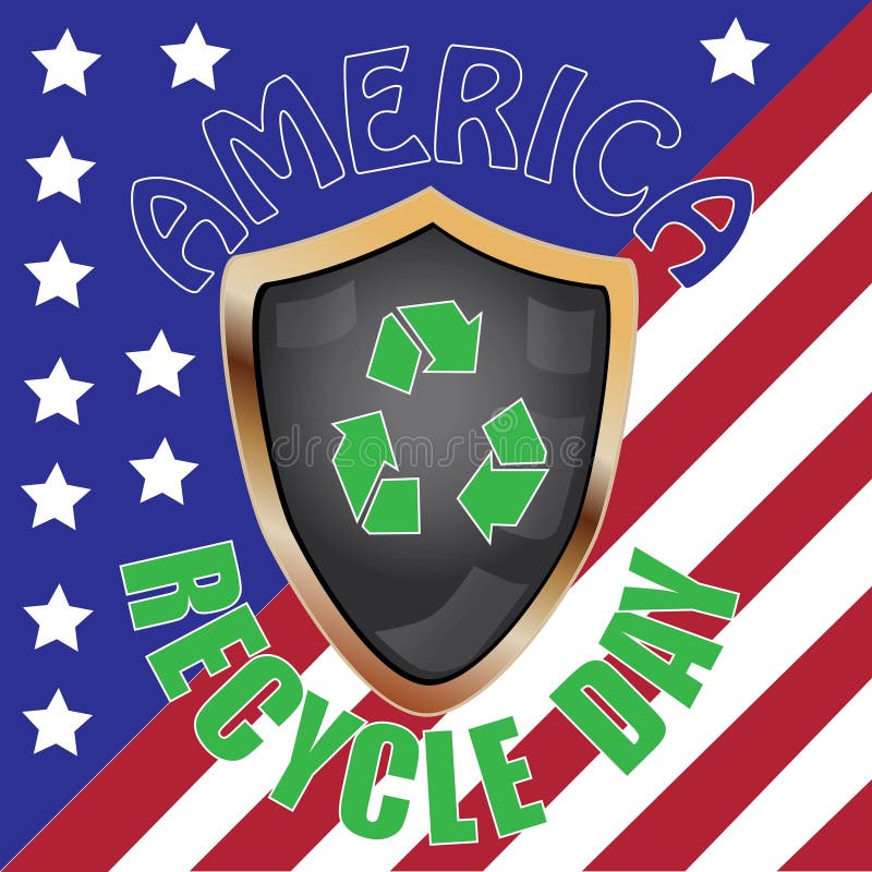 America Recycles Day Sign and Concept Logo Stock Vector - Illustration ...