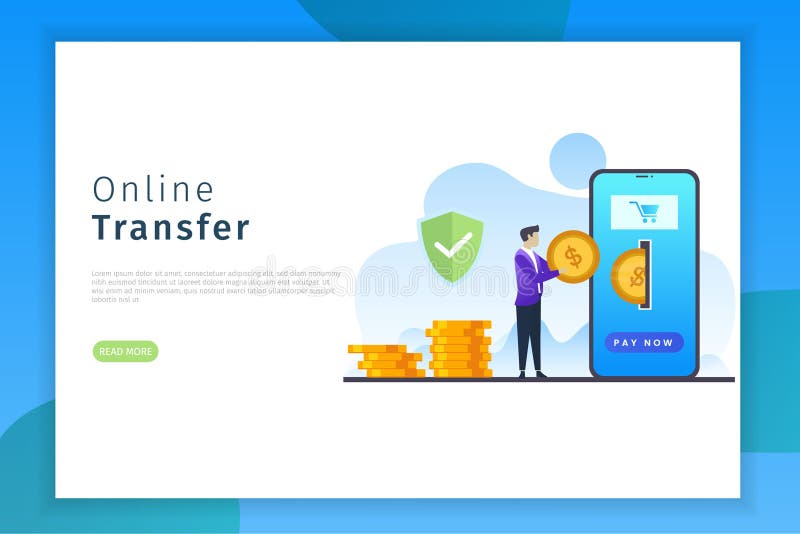 Online Transfer Concept Landing Page Illustration Stock Vector ...