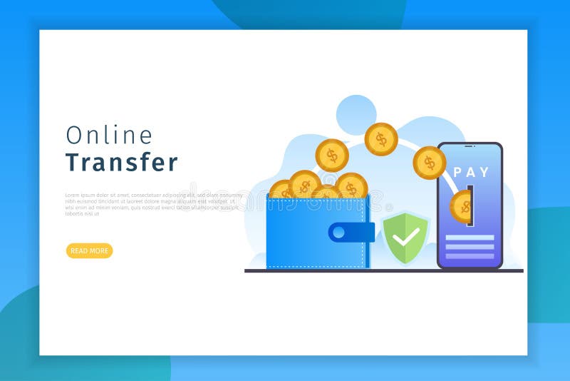 Online Transfer Concept Landing Page Illustration. Stock Illustration ...