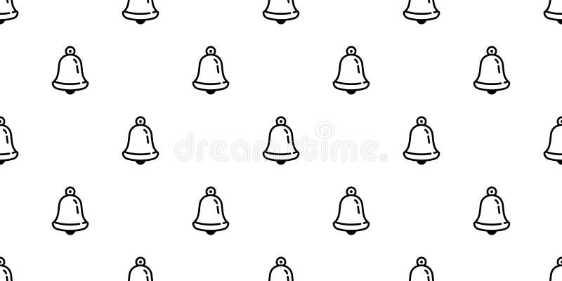 Bell Seamless Pattern Christmas Vector Ring Bell Icon Scarf Isolated ...