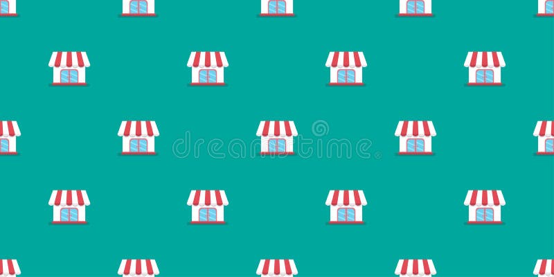 Vector Business Store Seamless Pattern Background Cartoon Style Stock ...