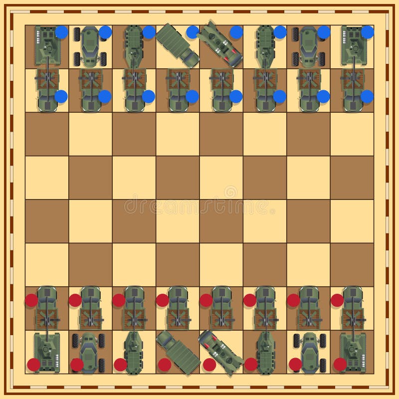 Stylized Chess with Military Equipment. Stock Vector - Illustration of ...