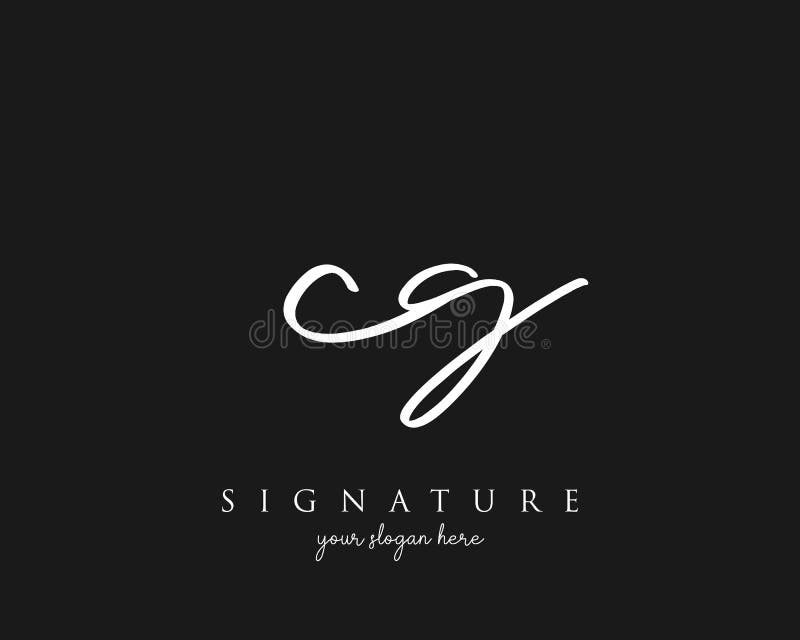 CG Initial Handwriting Signature Logo Template Vector. Stock Vector ...
