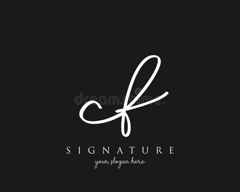 CF Initial Handwriting Signature Logo Template Vector. Stock Vector ...