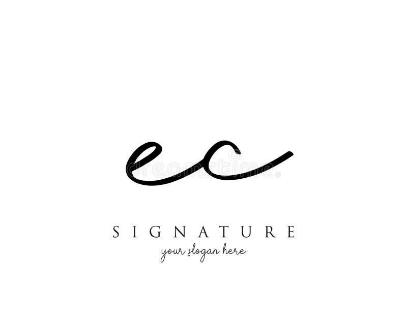 EC Initial Handwriting Signature Logo Template Vector. Stock Vector ...