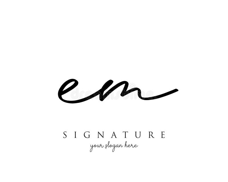 Initial EM Signature Logo Template Vector Stock Vector - Illustration ...