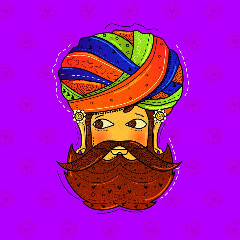 Indian rajasthani man stock vector. Illustration of rajasthani - 91111778