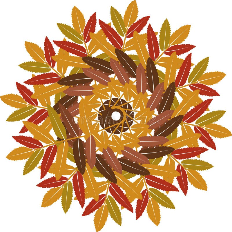 Vector mandala leaf shape stock illustration. Illustration of growth ...