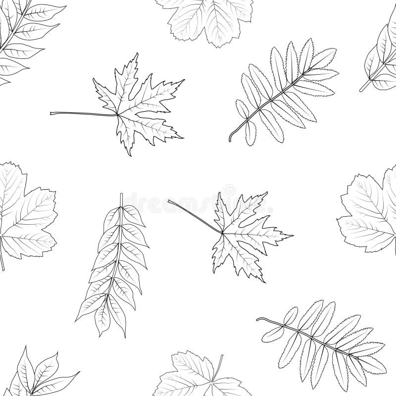 White Leaves Seamless Pattern Stock Illustration - Illustration of leaf ...