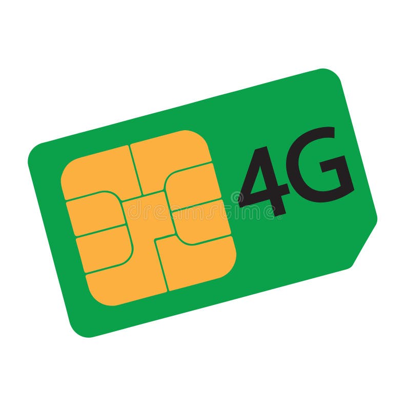 4G Sim Card Vector Illustration. Stock Vector - Illustration of ...