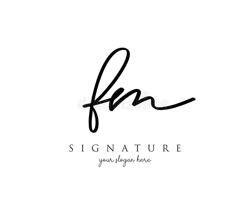 FM Initial Handwriting Signature Logo Template Vector. Stock Vector ...