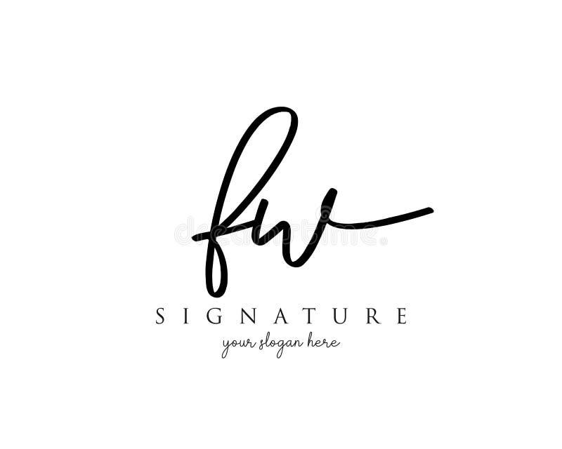 FW Initial Handwriting Signature Logo Template Vector. Stock Vector ...