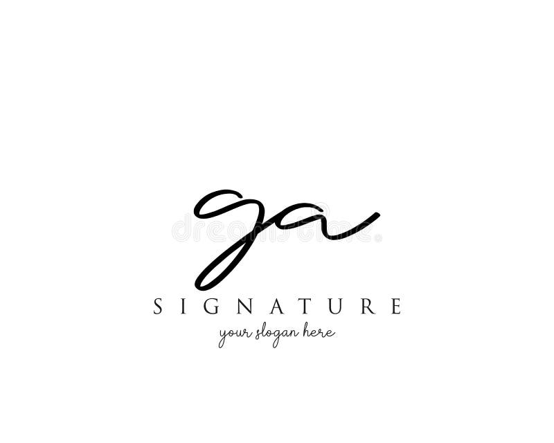 GA Initial Handwriting Signature Logo Template Vector. Stock Vector ...