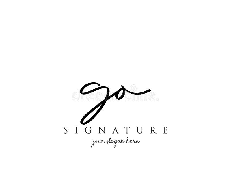 GO Initial Handwriting Signature Logo Template Vector. Stock Vector ...