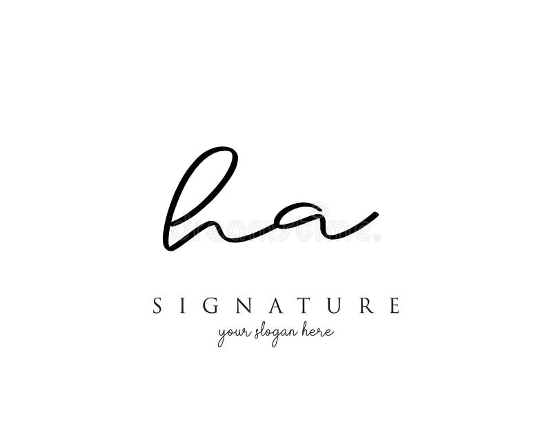 HA Initial Handwriting Signature Logo Template Vector. Stock Vector ...