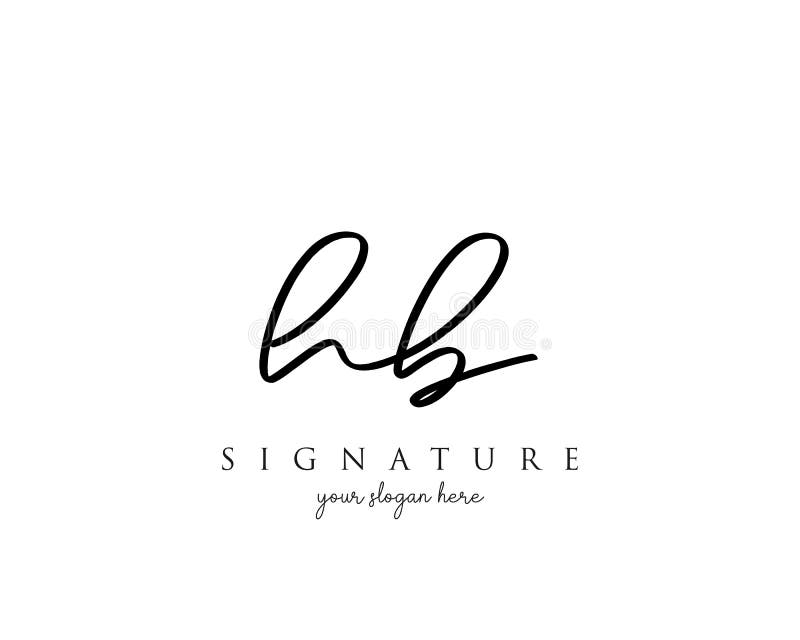 HB Initial Letter Handwriting And Signature Logo. A Concept Handwriting ...