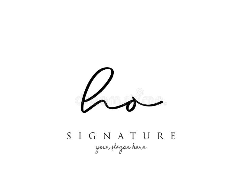 HO Initial Handwriting Signature Logo Template Vector. Stock Vector ...