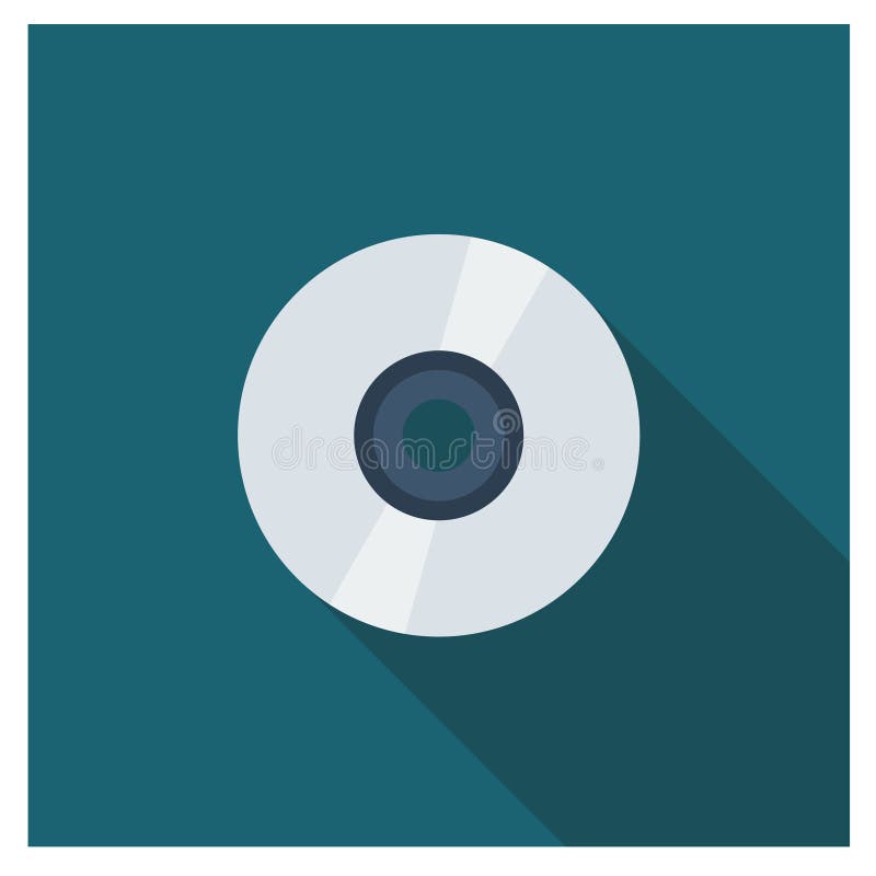 DISC CD, DVD Simple Linear Drawing on a White Background, Record with ...