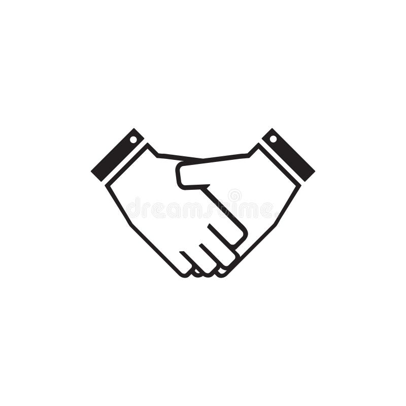 Handshake Icon, Black and White Vector Design. Stock Vector ...