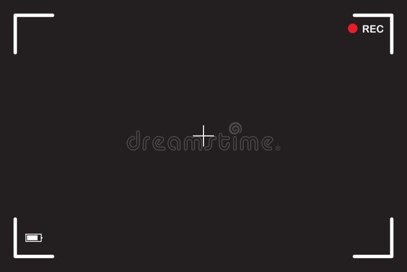 Black Empty Camera Viewfinder Screen with Cinematic Indicators. Stock ...