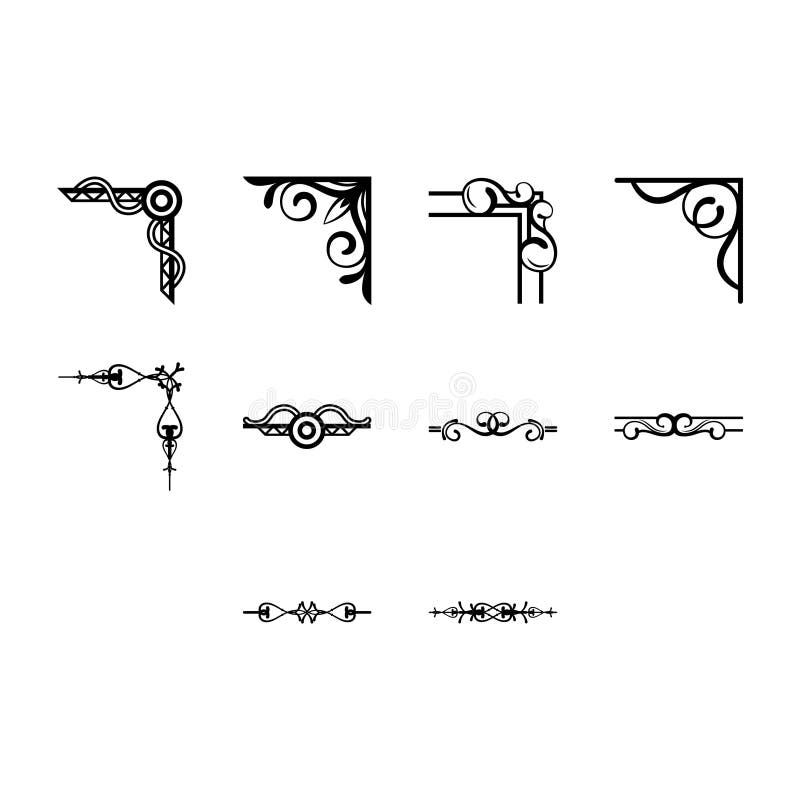 Decorative Borders Set stock vector. Illustration of icon - 164328536