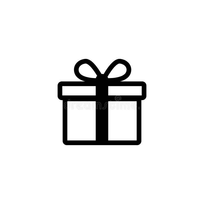 Gift Icon on White Background Drawing by Illustration Stock Vector ...