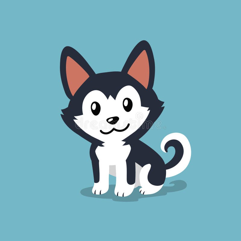 Vector Cartoon Character Siberian Husky Dog Stock Vector - Illustration ...