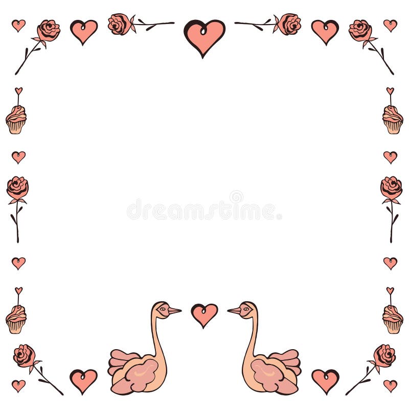 Swan Border Frame Stock Illustrations – 170 Swan Border Frame Stock ...