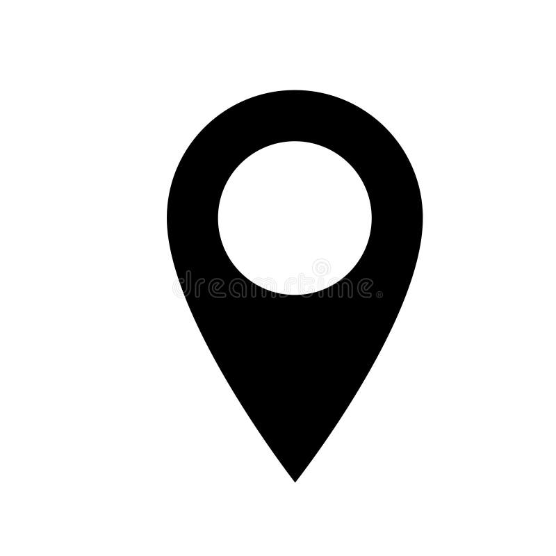 Map Pins Sign Location Icon with Ellipse in Flat Simple Style. Yellow ...