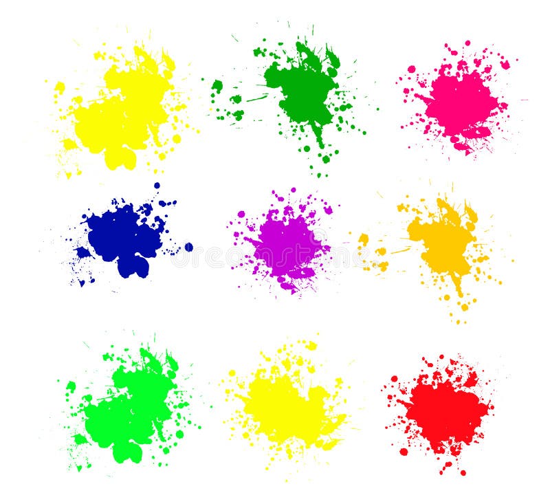 Color Ink Splashes. Grunge Splatters. Stock Vector - Illustration of ...