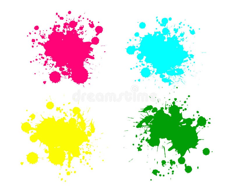 Color Ink Splashes. Grunge Splatters. Stock Vector - Illustration of ...