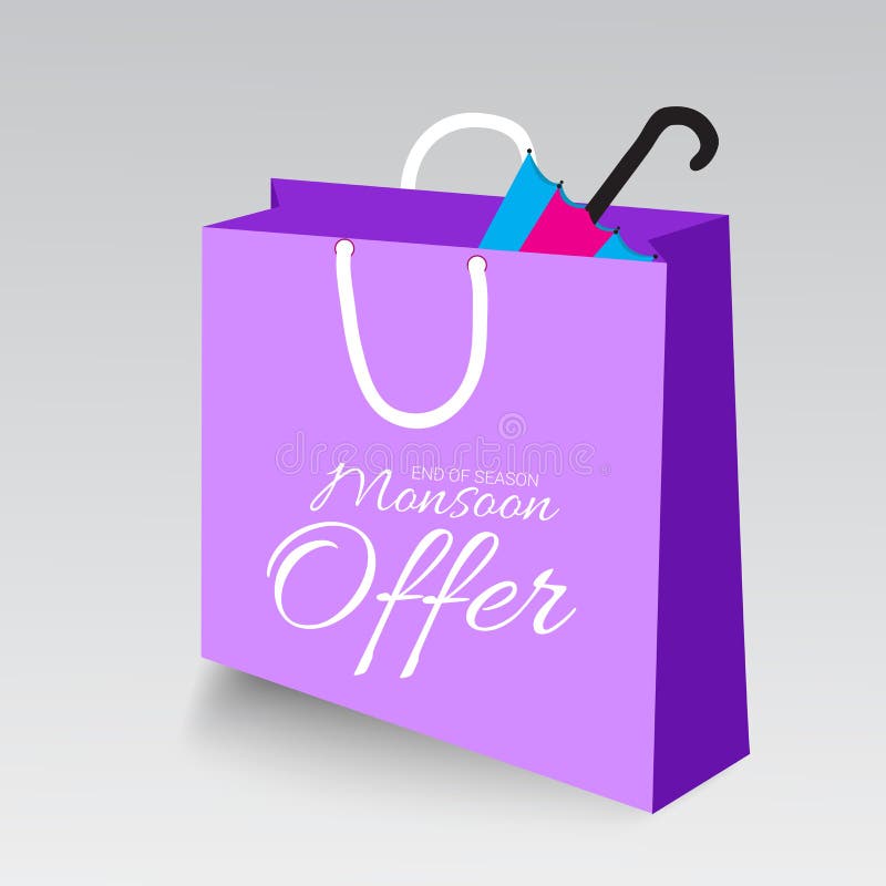 Happy Monsoon Sale and Offer Stock Illustration - Illustration of ...