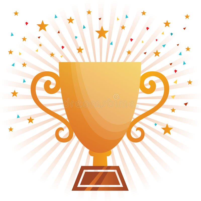 Golden Glowing Trophy Cup Black Background Stock Illustrations – 75 ...