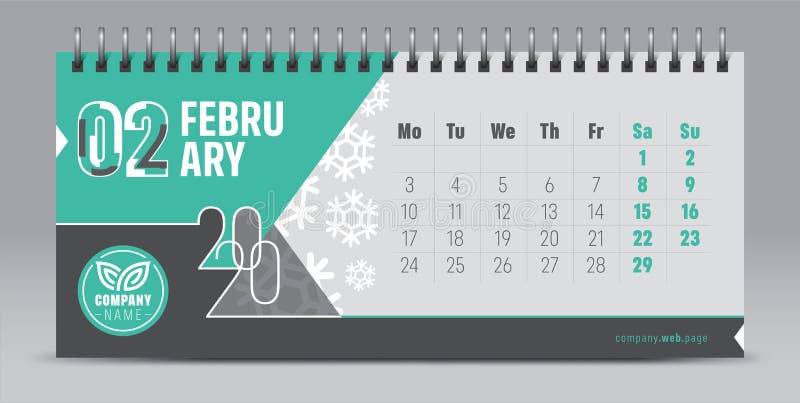 Vector Calendar Design with 2020 Seasons Concept Stock Vector ...