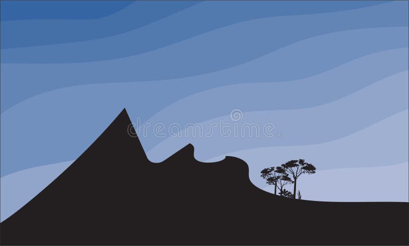 Vector Illustration of Beautiful Dark Mountain Stock Vector ...