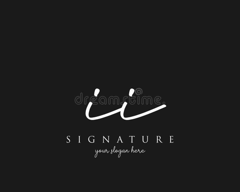 II Initial Handwriting Signature Logo Template Vector. Stock Vector ...