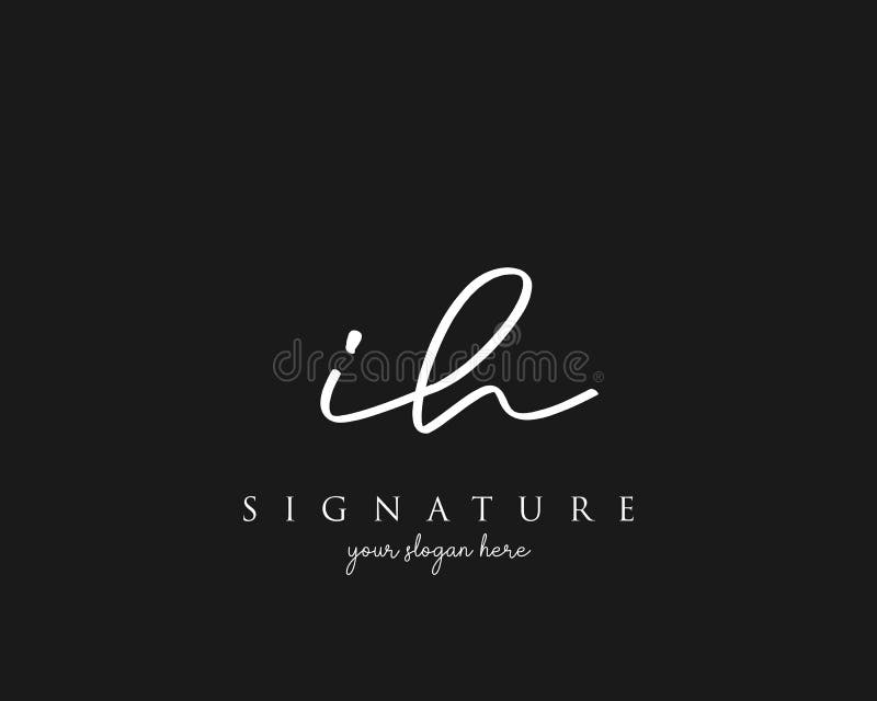 IH Initial Handwriting Signature Logo Template Vector. Stock Vector ...