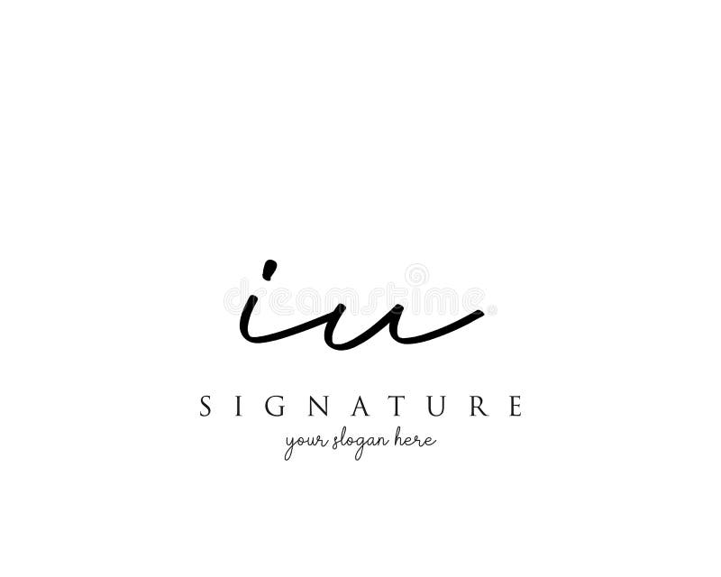 IU Initial Handwriting Signature Logo Template Vector. Stock Vector ...