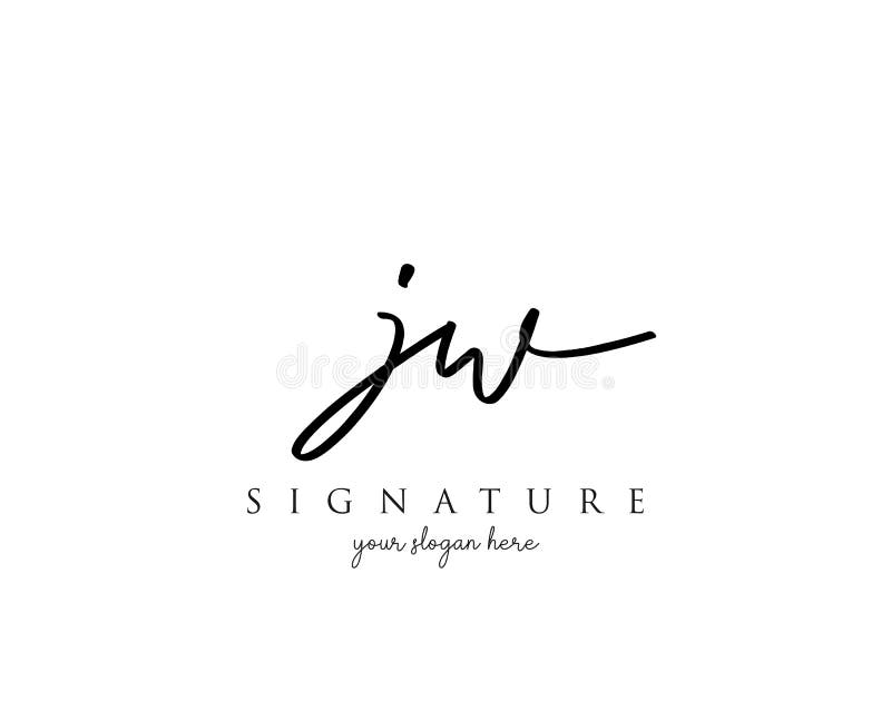 JW Initial Handwriting Logo Circle Hand Drawn Template Vector Stock ...