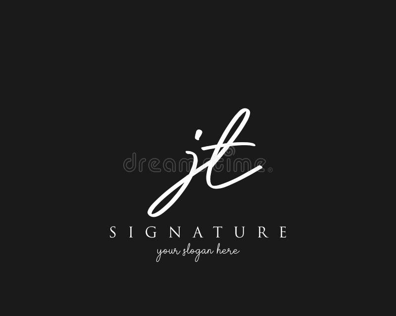 JT Initial Handwriting Signature Logo Template Vector. Stock Vector ...