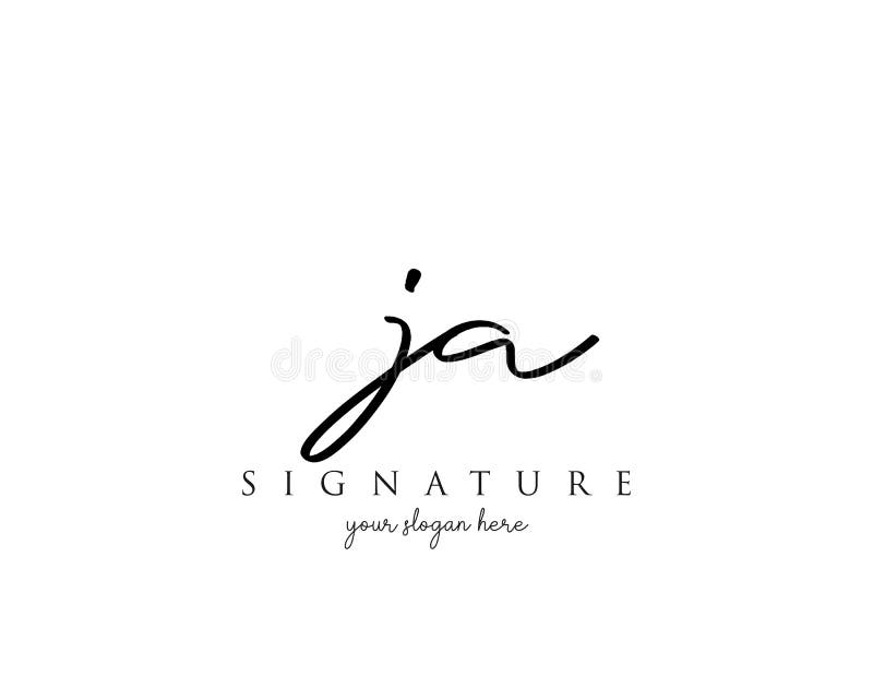 JA Initial Handwriting Signature Logo Template Vector. Stock Vector ...