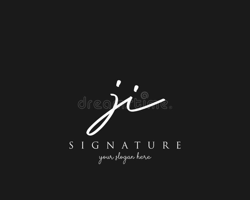 JI Initial Handwriting Signature Logo Template Vector. Stock Vector ...