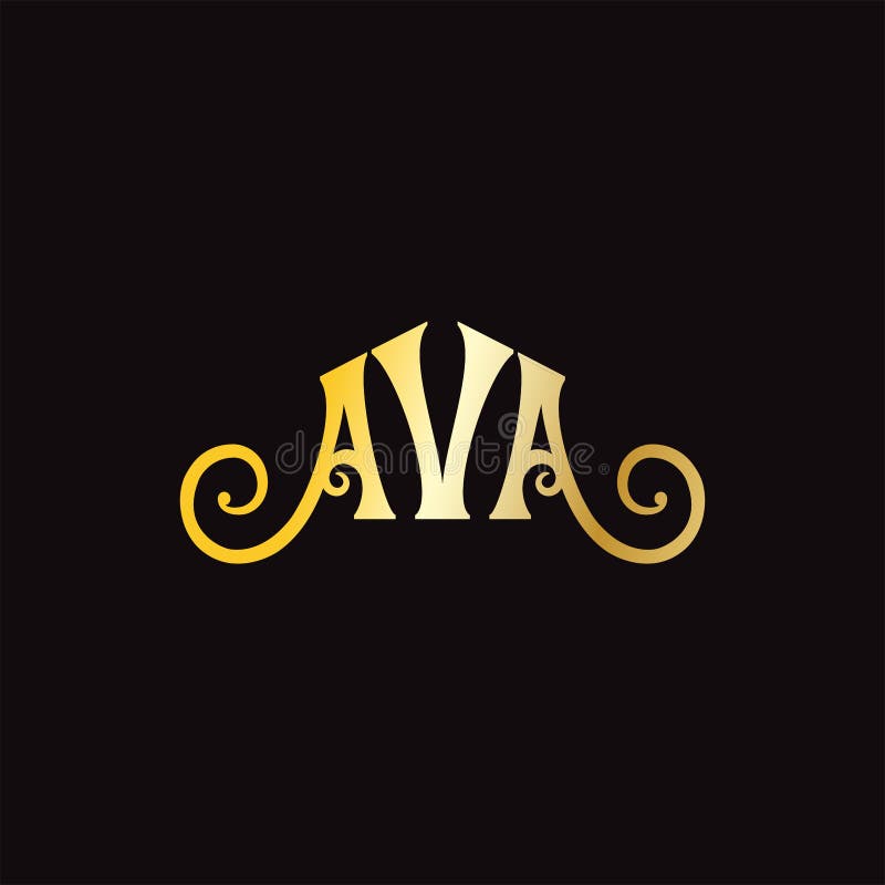 Elegant Logotype Design with AVA Letter in Gold Color Stock Vector ...