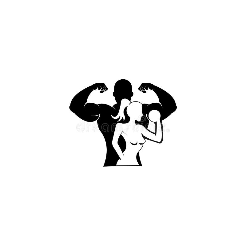 Physical Fitness, Sport Gym Logo,Bodybuilder with Big Muscles Posing ...