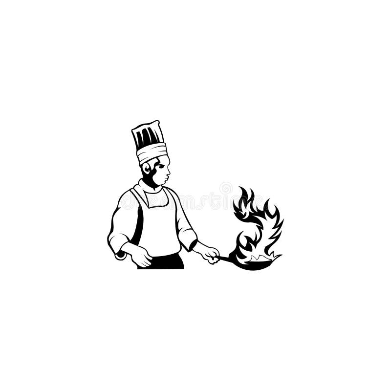 Chef Man Testing Food Logo Vector Illustration Stock Vector ...