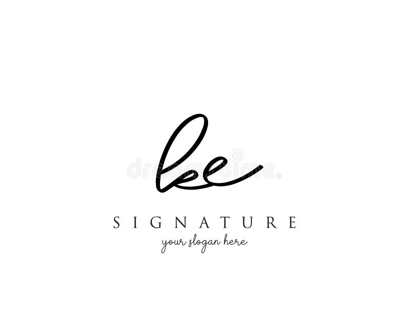 KE Initial Handwriting Signature Logo Template Vector. Stock Vector ...