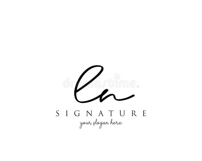 LN Initial Handwriting Signature Logo Template Vector. Stock Vector ...